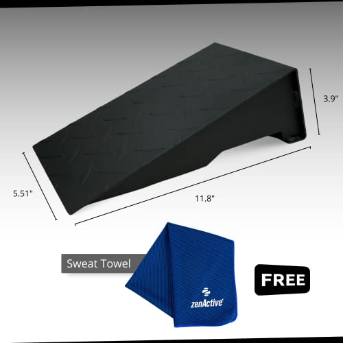 Squat Wedge - Metal Slant Board with Towel - Knees Over Toes Wedge Blocks - Incline Board for Squats, Deadlift & Lunges - Heel Elevated Squats & Calf Stretching - Physical Therapy & Exercise Equipment