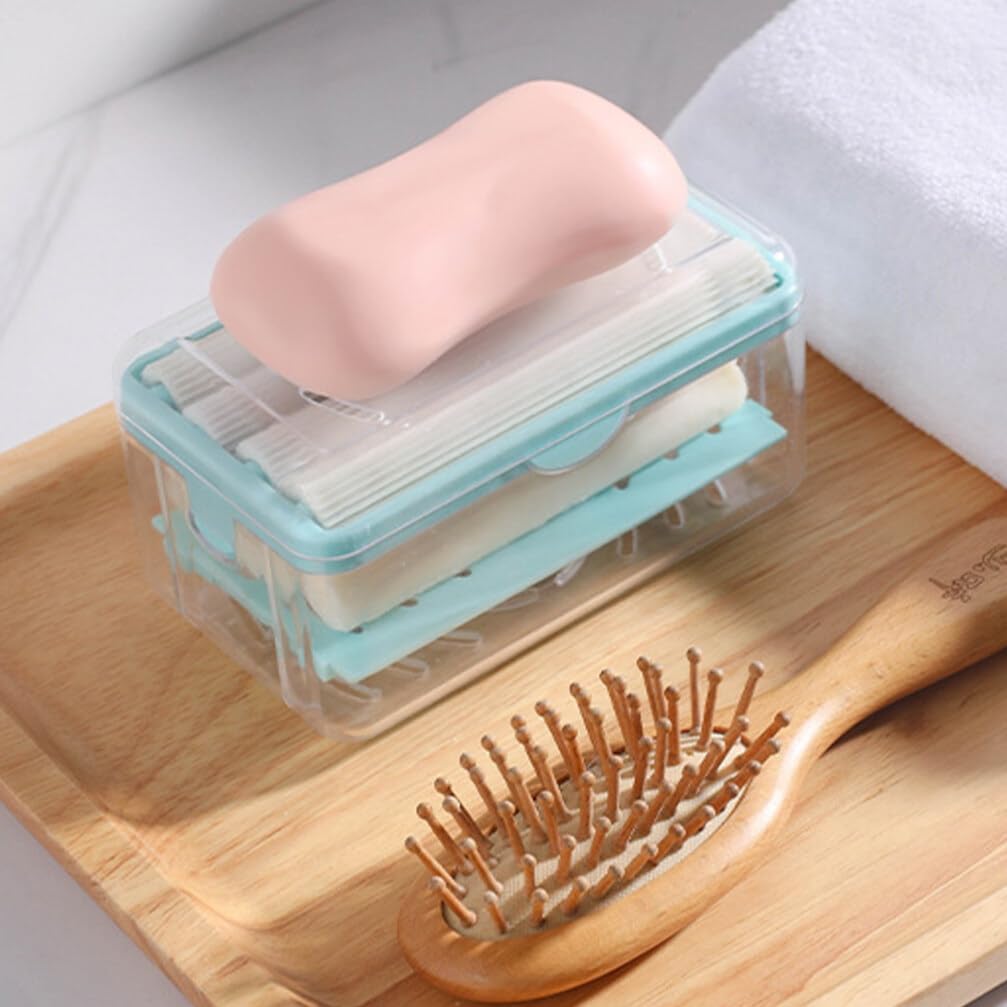 ONDIAN Soap Dish 3Pcs Soap Dish with Drain Multifunctional Soap Dish Soap Cleaning Storage Foaming Box Draining Soap Holder for Home Bathroom Countertop