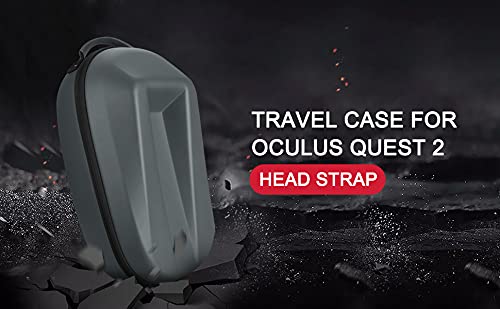 Oculus Quest 2 Accessories All-in-One Bundle, Meta Quest 2 Head Strap Replace - Quest 2 Case, Face Pad, Controller Grips Cover, Enhanced Support and Comfort in VR, Holiday Travel Kits (Gray Case)