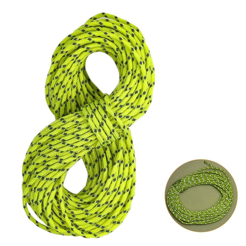Pasking Reflective Nylon Cord - 50ft 2.5mm Tent Guyline Rope for Camping Tent Tarps Outdoor Camp Fishing Clothesline and Packaging Hanging