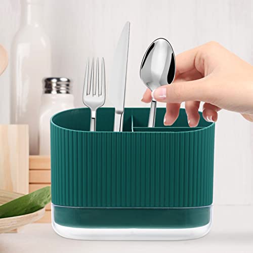 PATKAW Kitchen Utensils Kitchen Utensil Holder Countertop Utensil Organizer Desktop Chopstick Caddy 3 Compartment Flatware Basket Silverware Storage Container for Home Restaurant Utensils