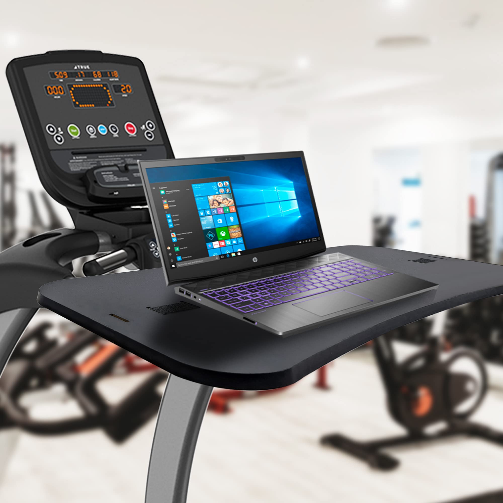 PROLEE Treadmill Desk 34โ Universal Laptop Desk Steady Treadmill Attachment for Laptop/Ipad/Tablet, Fits Most of Treadmills