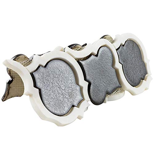 Oracle Arabesque Gunmetal Glazed Ceramic Mosaic Tile Sample