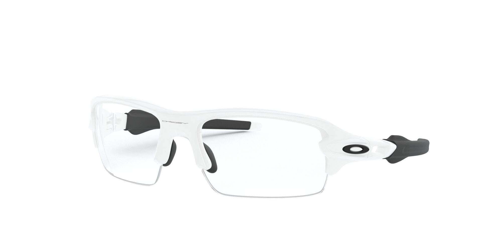Oakley Youth Oy8015 Flak Xs Rectangular Prescription Eyewear Frames, Polished White/Demo Lens, 59 mm