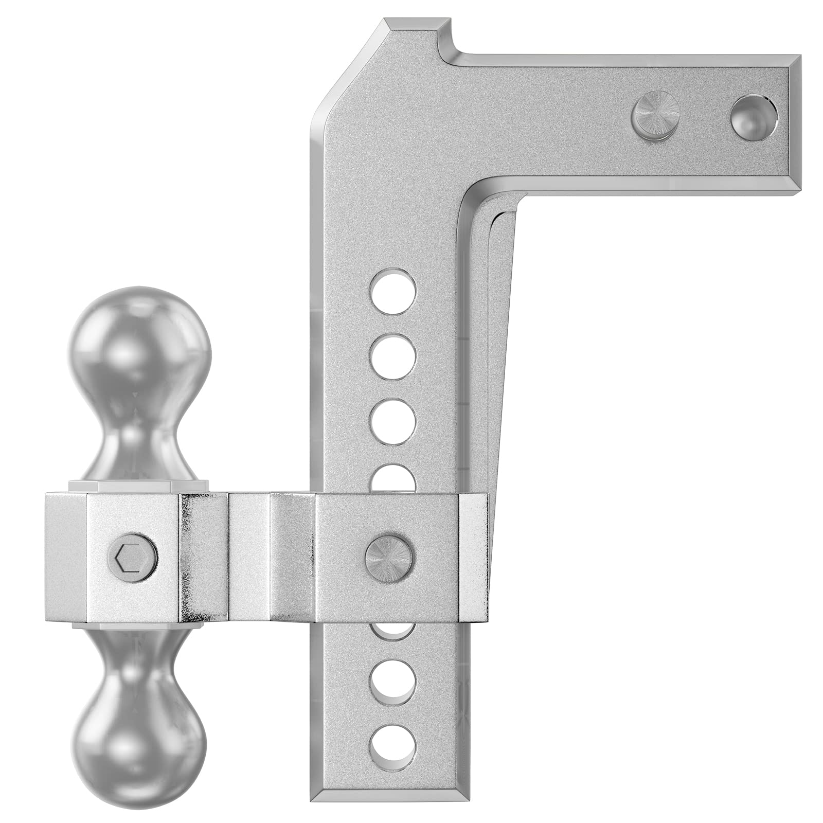VEVOR Adjustable Trailer Hitch, Fits 2" Receiver, 8" Drop Ball Mount Hitch w/ Forged Aluminum Shank & Two Iron Balls, 12500 LBS Towing Capacity for Most Common Needs, Dual Locking Pins Included