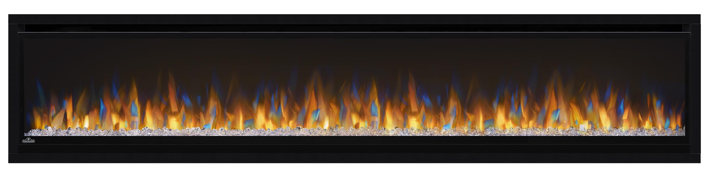 Napoleon Alluravision 74 - NEFL74CHS - Slimline, Wall Hanging Electric Fireplace, 74-in, Black, Crystal Ember Bed, 3 Flame Colours, Remote Included