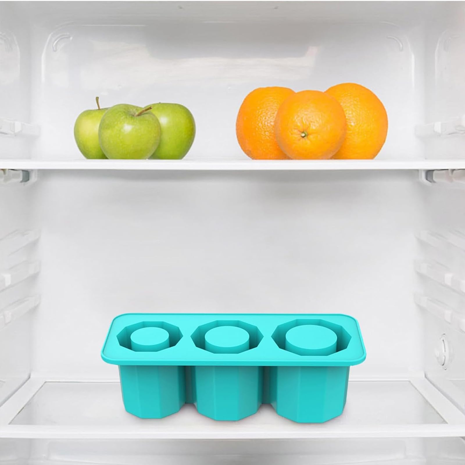 UPZPEOM 2 PCS Ice Cube Tray for Tumbler Cup, Silicone Ice Cube Molds With Lid and Bin for Chilling Cocktails, Whiskey, Drinks, Coffee, Easy Fill and Release Ice Maker, LARGE, Blue