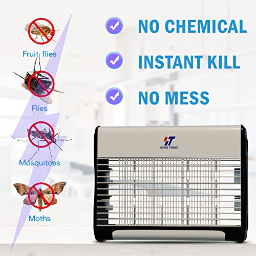 YONGTONG Set n Zap!Indoor High-Powered 3000V Electric Mosquito Killer, Pest Control Bug Zapper with 20W Light for Moth, Wasp, Fly, Mosquito Lamp for Apartment, Kitchen, Office, Restaurant