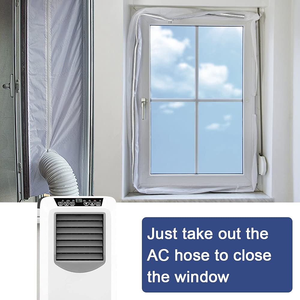 ONELIGHT Window Cloth Seal for Portable Air Conditioner with Maximum Length 157.5", Window AC Side Cloth Kit Panels to Seal Universal Casement Window