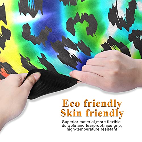 senya Leopard Print Tie Dye Cheetah Yoga Mat Cover, Non Slip Exercise Mat Cover High Performance Grip, Coming with Carry Bag(7ue6a)