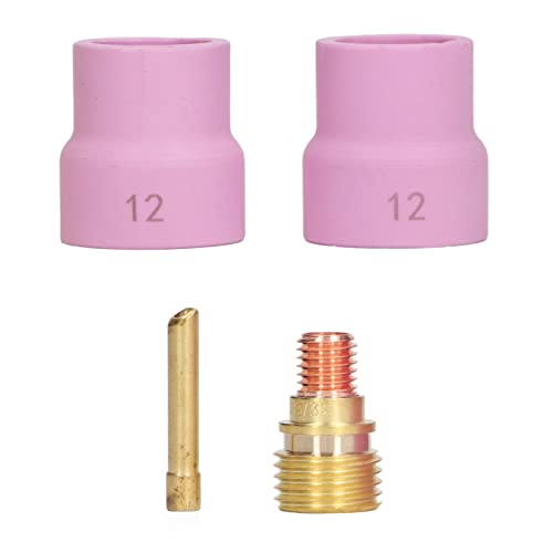 TIG Welding Accessory, Standard Design Durable Copper 4Pcs Easy Installation Welder Ceramic Nozzle Wide Application for 9 20 Air Cooled Weld Gun