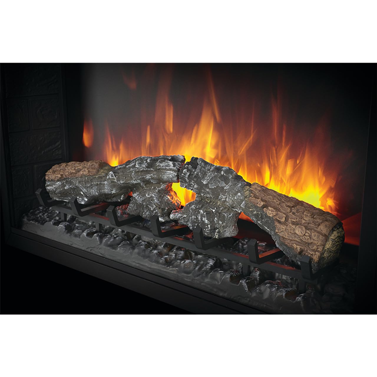 Napoleon Element 36 Self-Trimming Electric Fireplace - Built-in Design - Multi-Color Night Light Accent and Glowing Log Set with Ember Bed - High-Intensity LED Lights - NEFB36H-BS