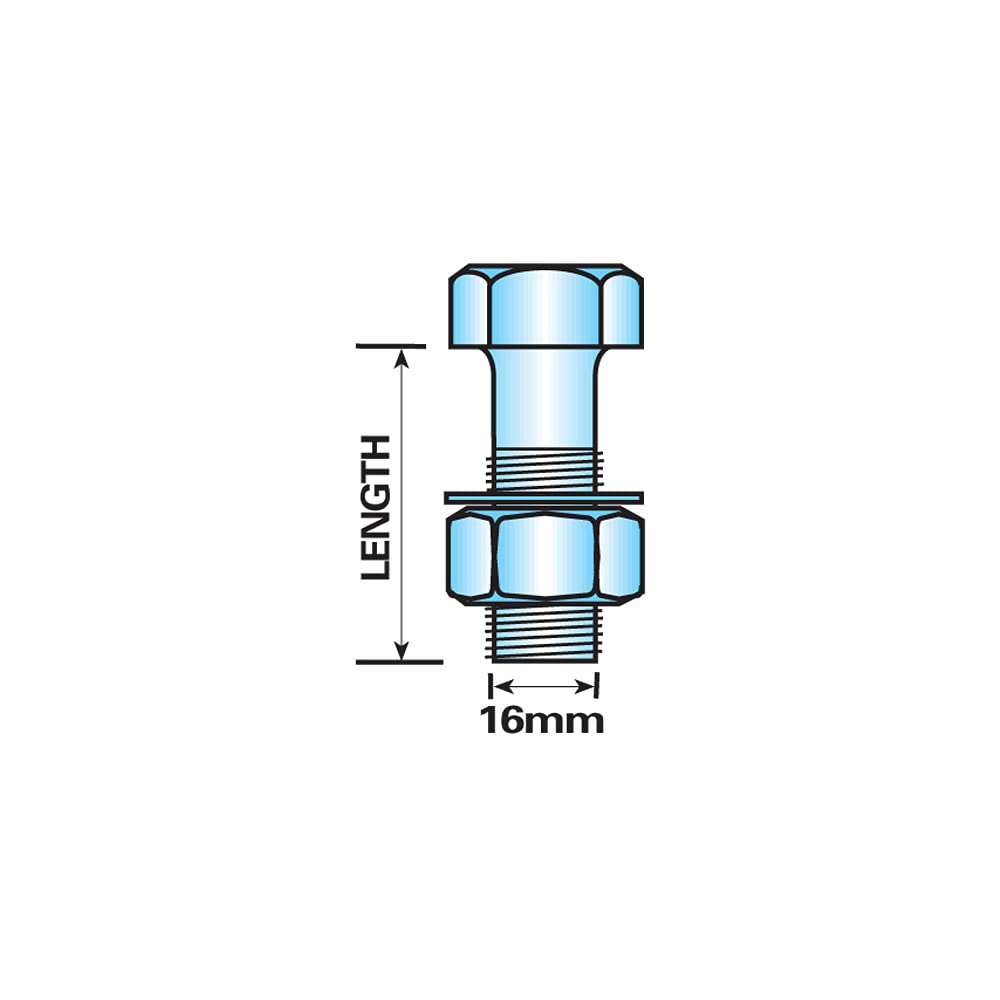 Maypole MP249 Tow Ball Bolts M16 x 45 mm - Chrome