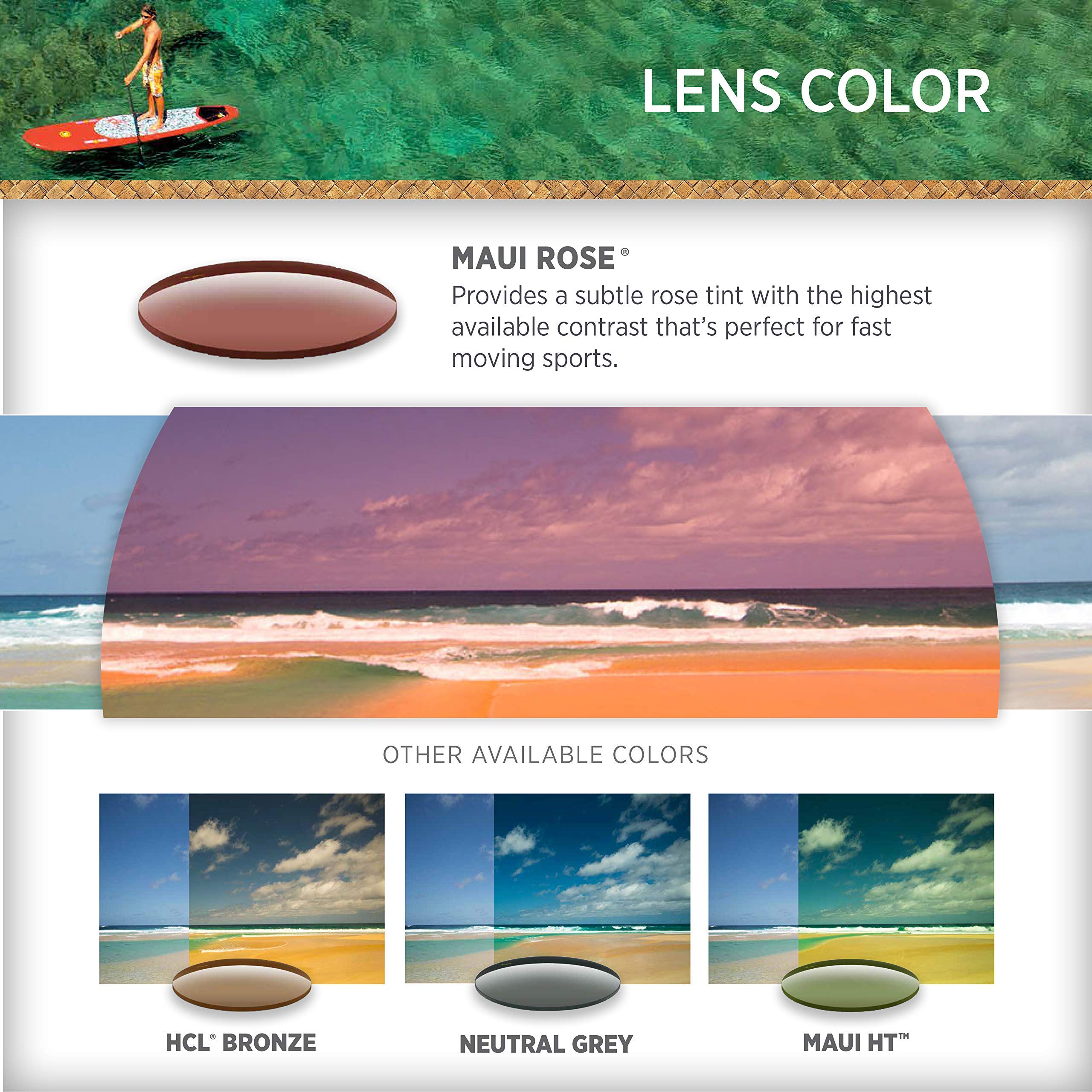 Maui Jim Women's Hanapaa Polarized Classic Sunglasses, Purple Tortoise/Maui Rose®, Medium