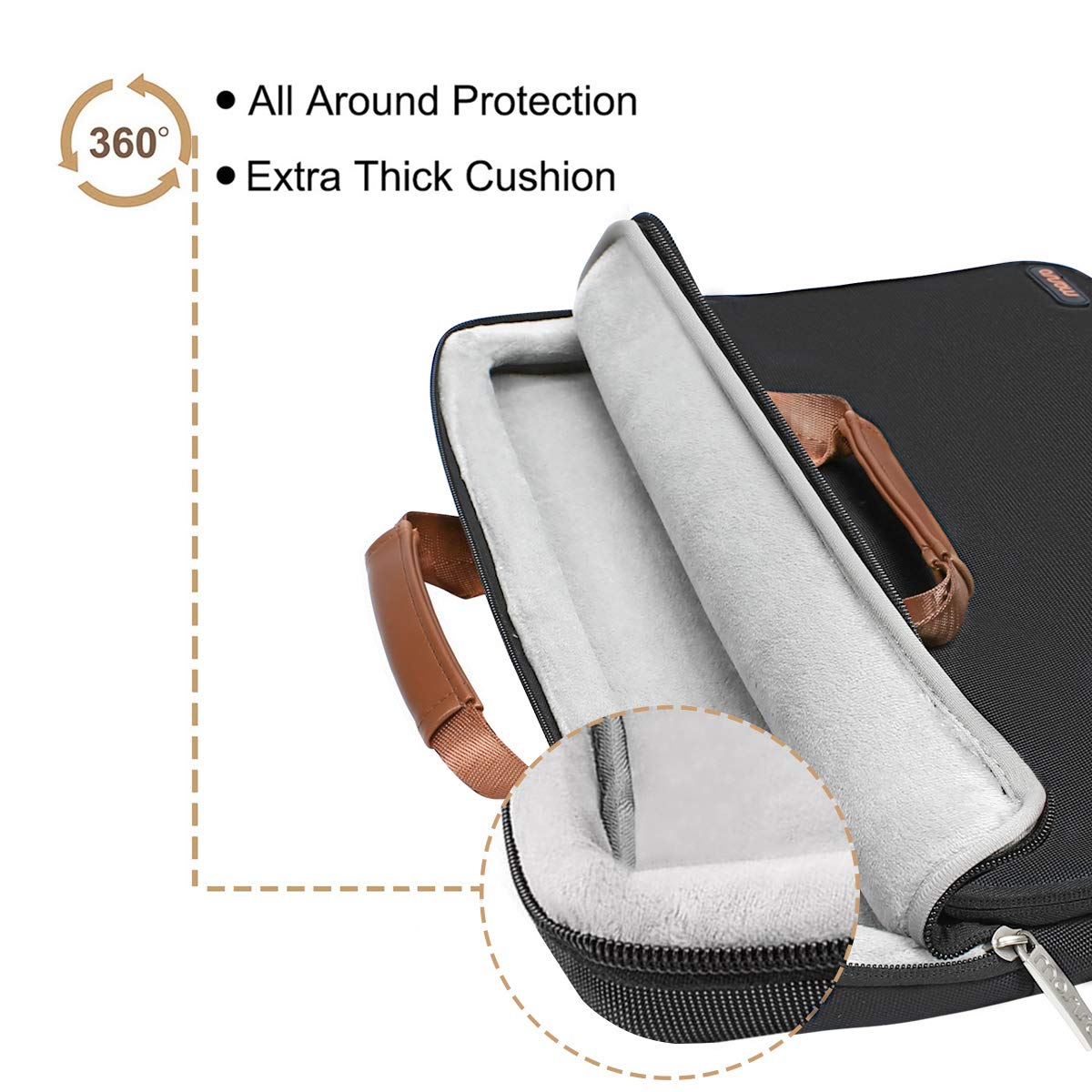MOSISO 360 Protective Laptop Shoulder Bag Compatible with MacBook Pro 16 inch A2141/Pro Retina A1398, 15-15.6 inch Notebook, Briefcase Sleeve with Back Trolley Belt, Black