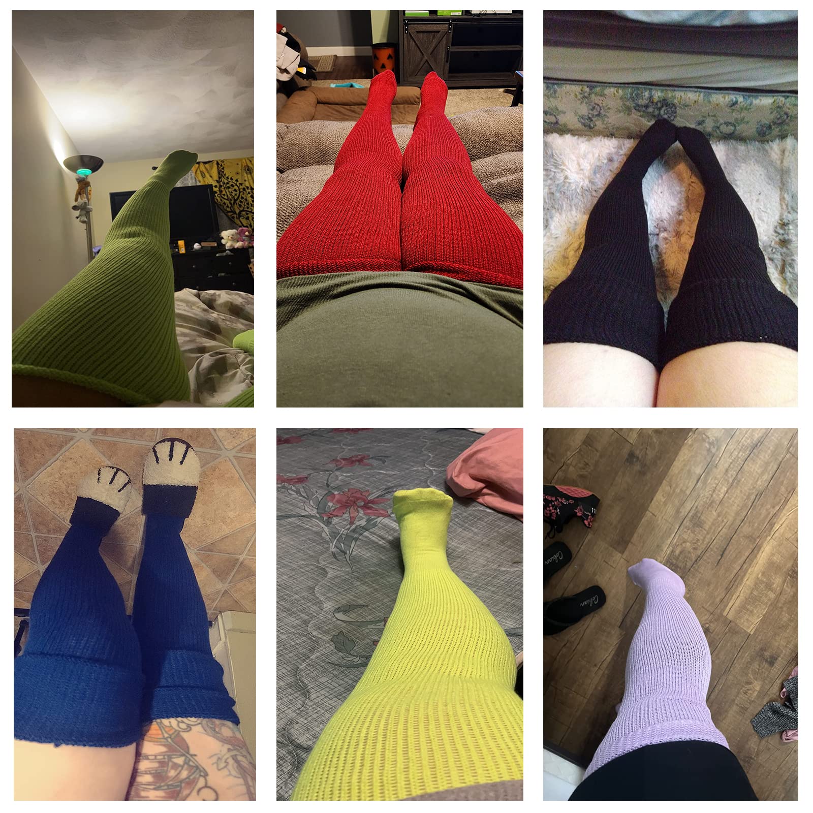 Plus Size Womens Thigh High Socks for Thick Thighs- Extra Long & Thick Over the Knee Stockings- Leg Warmer Boot Socks (Classic Black)