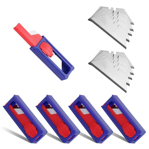 WORKPRO Utility Knife Blades, SK5 Steel Replacement Blades with Dispenser, Standard Blades for Box Cutter and Utility Knives, Pack of 50