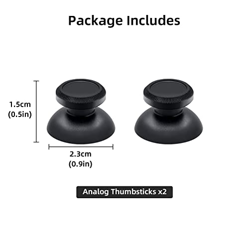 Mcbazel Aluminum Alloy Metal Analog Thumbstick for Xbox ONE Black (Set of 2)