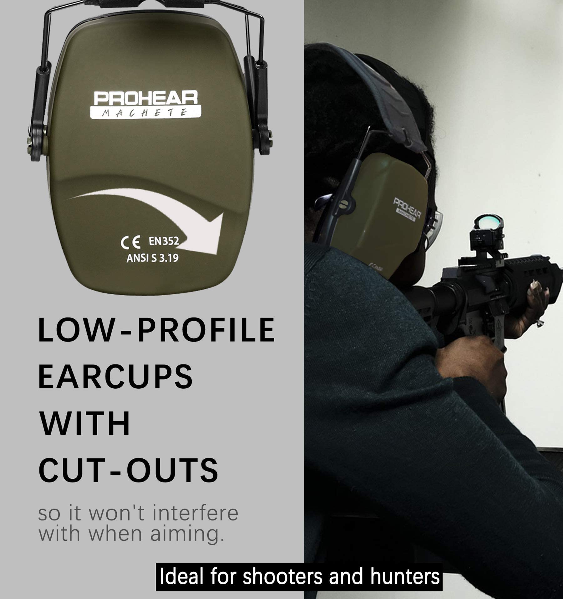 PROHEAR 016 2-Pair Shooting Ear Protection Safety Earmuffs
