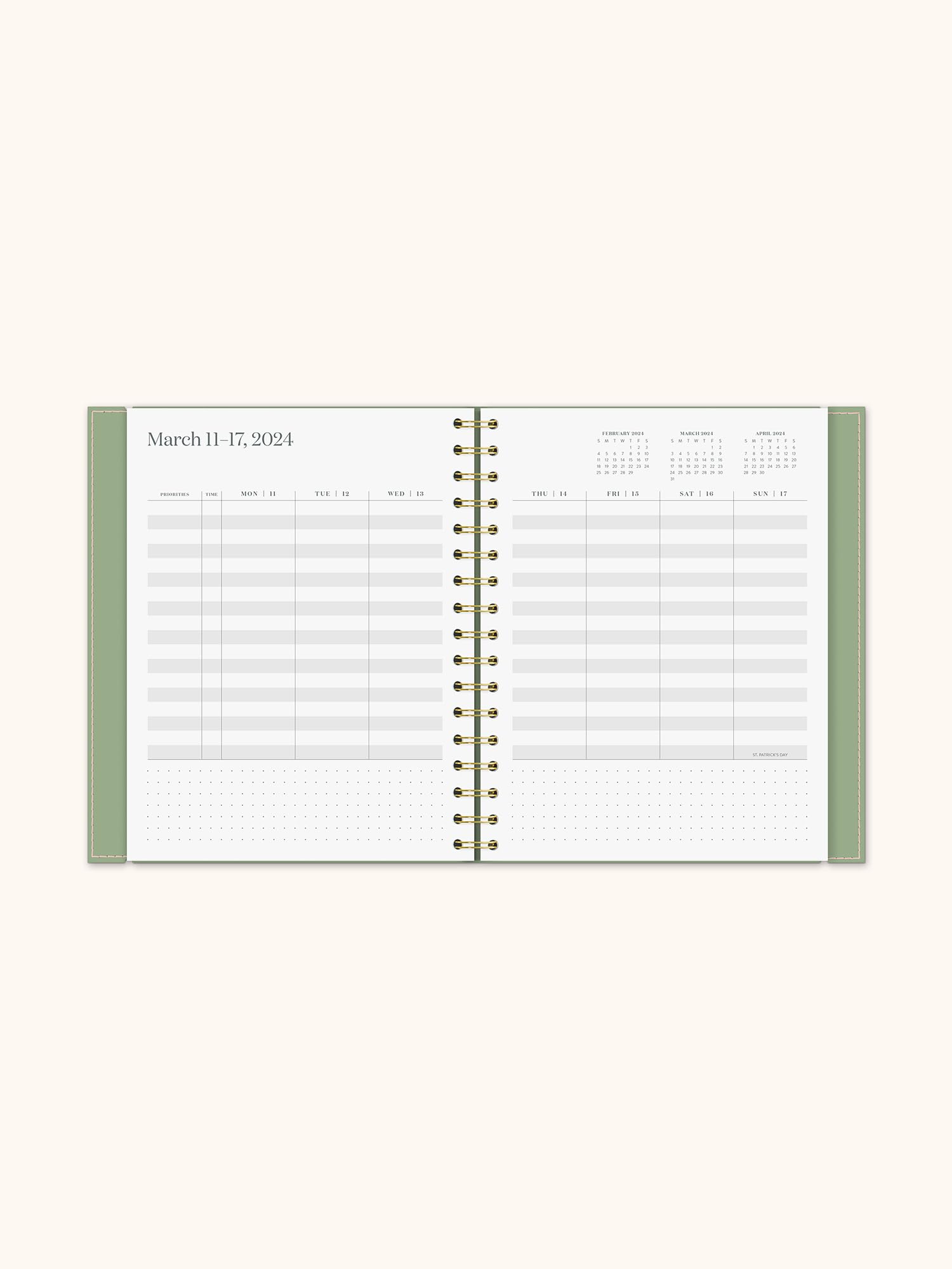 Orange Circle Studio 2024 Real-Time Planner Notebook, 12 Month Spiral Calendar Book with Monthly and Weekly Date Views, Appointment, Budget & Goal Tracker, Journal for School/Work, Golden Hour