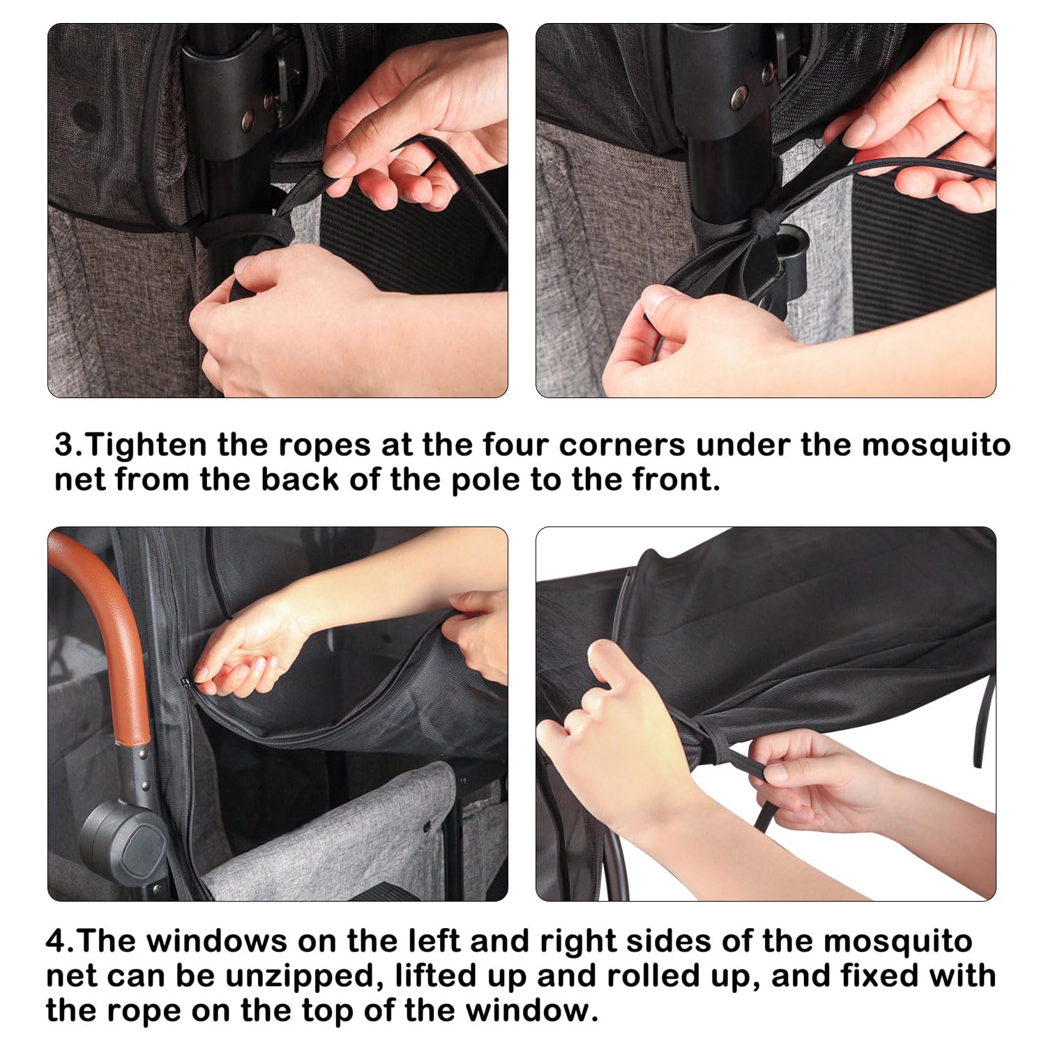 Mosquito Net Cover for WONDERFOLD Wagon W4 Stroller Wagon - Provide Easy Access Zippered Entrance, Easy Installation and Overall Protection