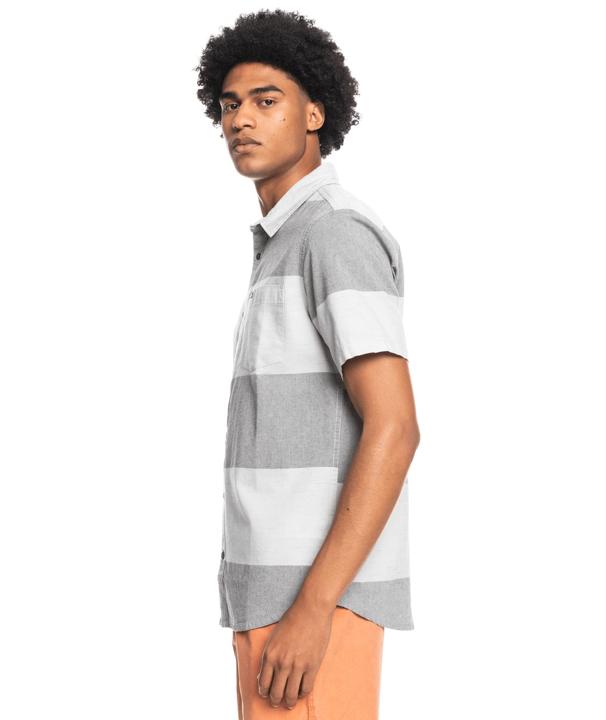 Quiksilver Men's Button Down Shirt, Tarmac KALUA Kobi, Large