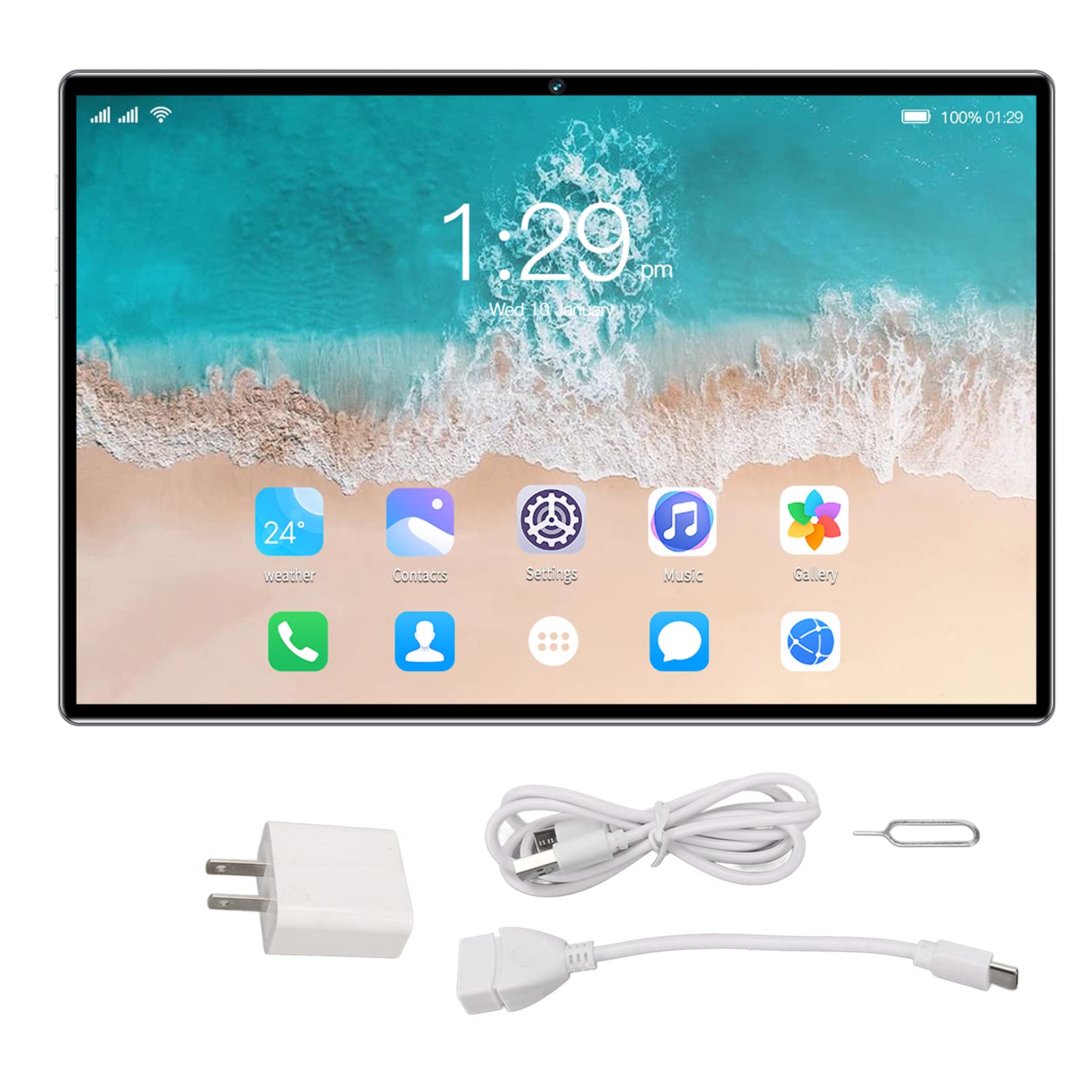 Pssopp Office Tablet, Octacore CPU FHD Display 100‑240V 5G WiFi HD (Blue)