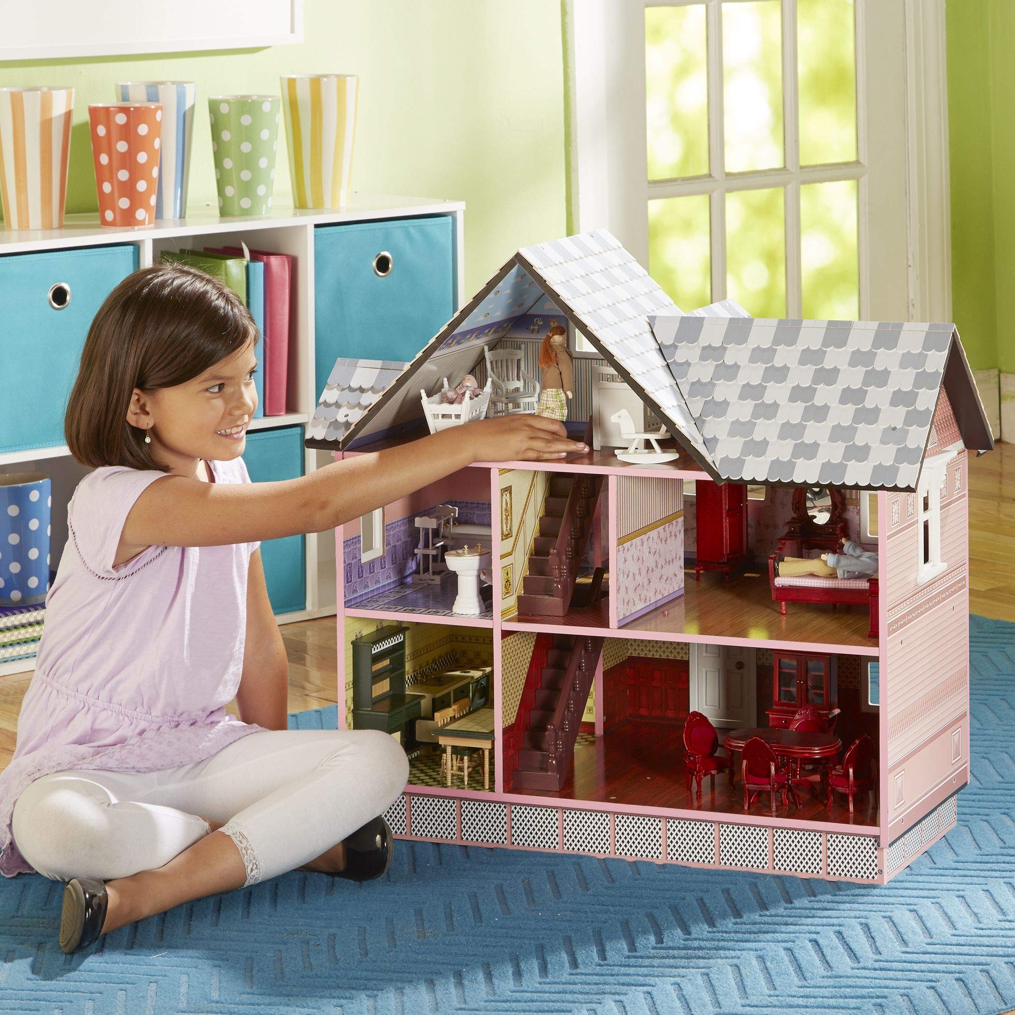 Melissa & Doug Classic Heirloom Victorian Wooden Dollhouse [White]