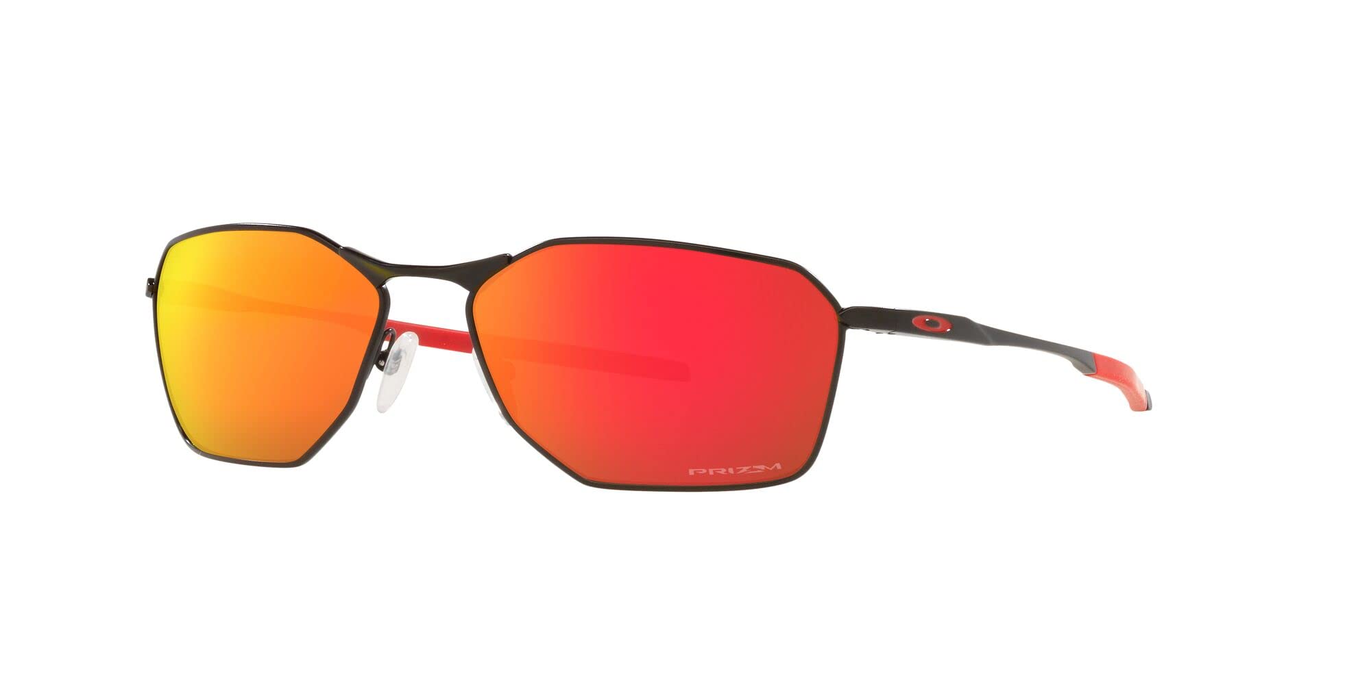 Oakley Men's OO6047 Savitar Rectangular Sunglasses, Satin Black/Prizm Sapphire Polarized, 58 mm