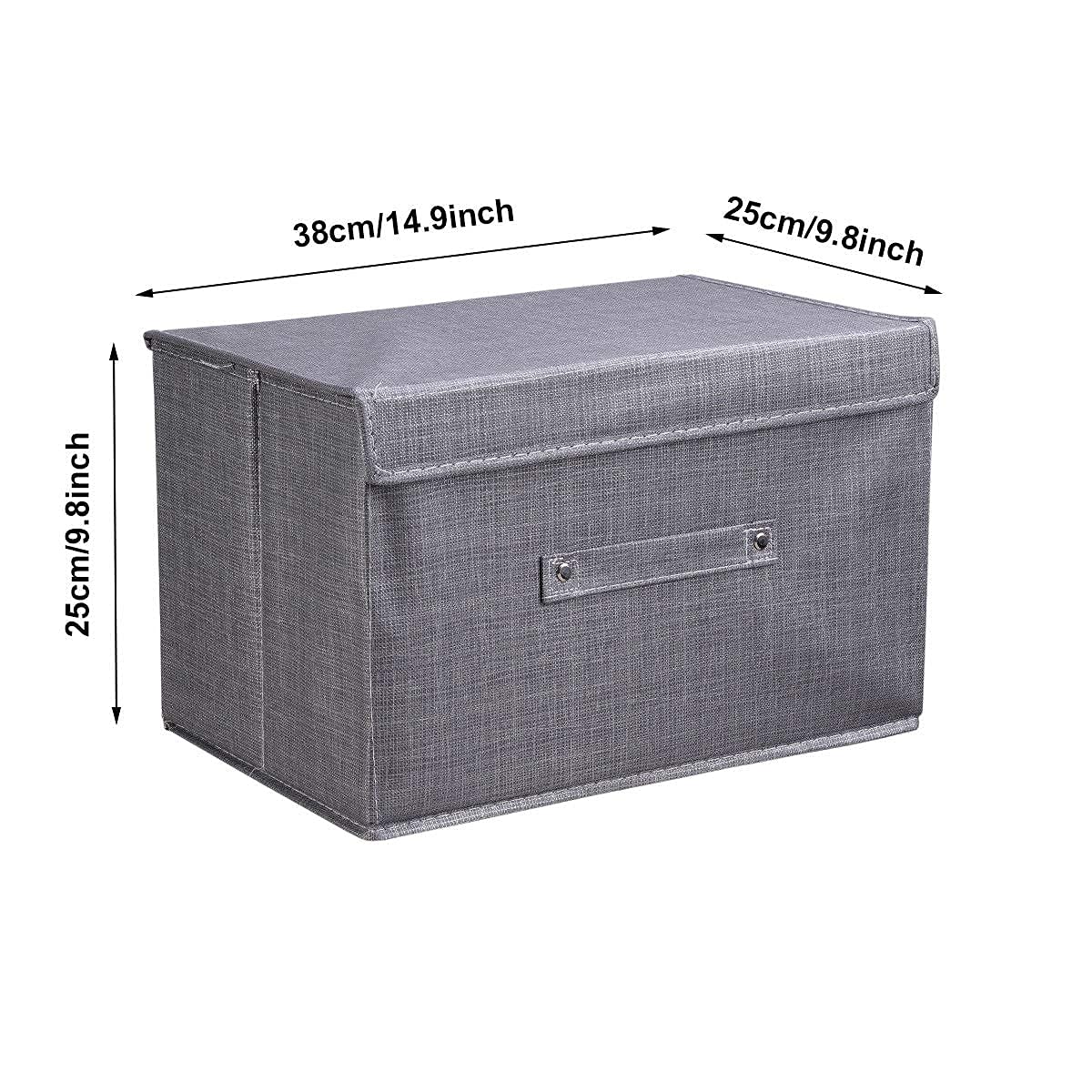 ONO BLUE 2-Pack Storage Bin with Lid,Closet Bins for Clothes Toys,Foldable Storage Boxes With Cover Reinforced Handle, Fabric Closet Organizer Containers for Home and Office Bedroom Nursery Deep Gray