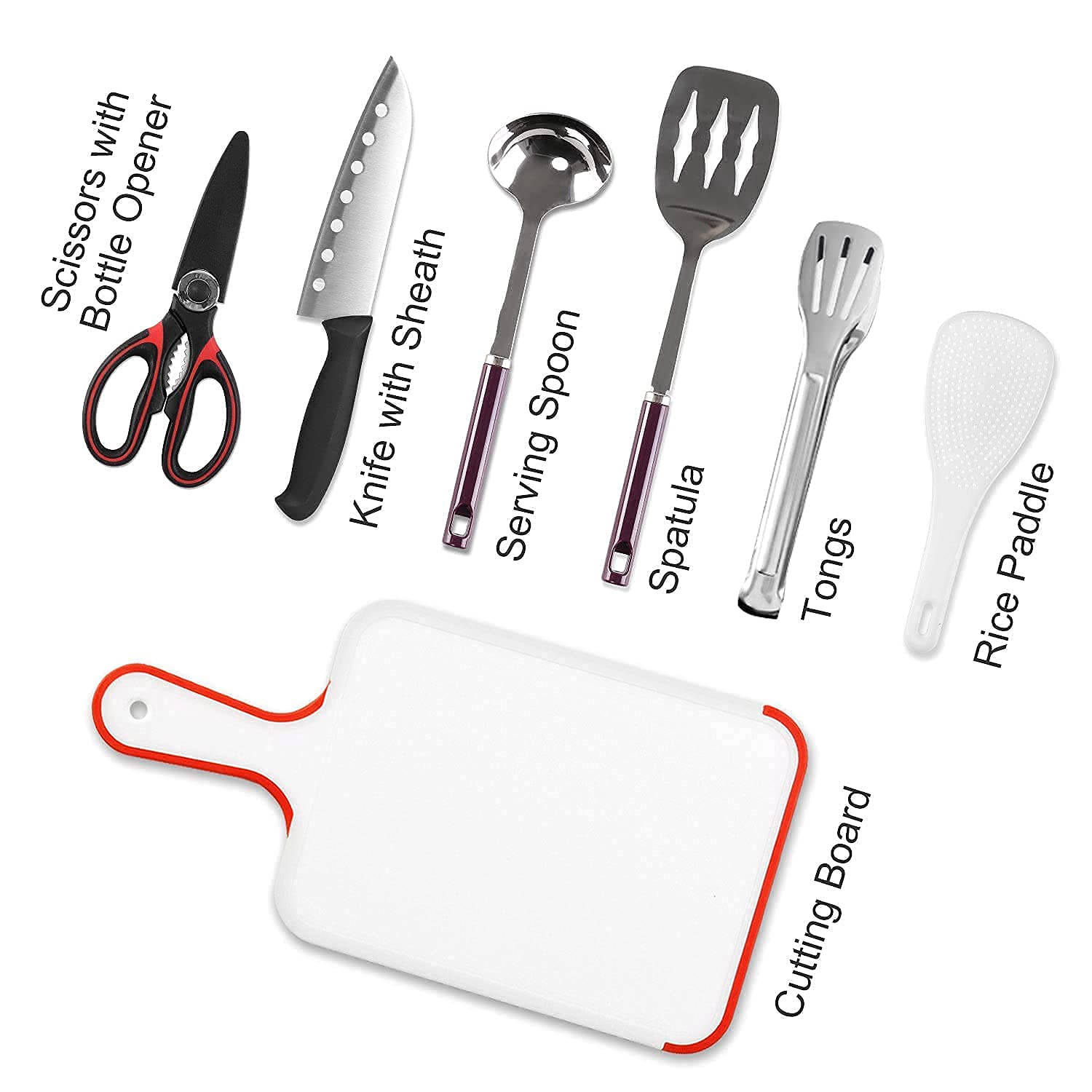 Odoland Bundle – 2 Items 10pcs Camping Cookware Mess Kit and 8 Pcs Camping Cookware Utensils Travel Set for Backpacking, Outdoor Camping