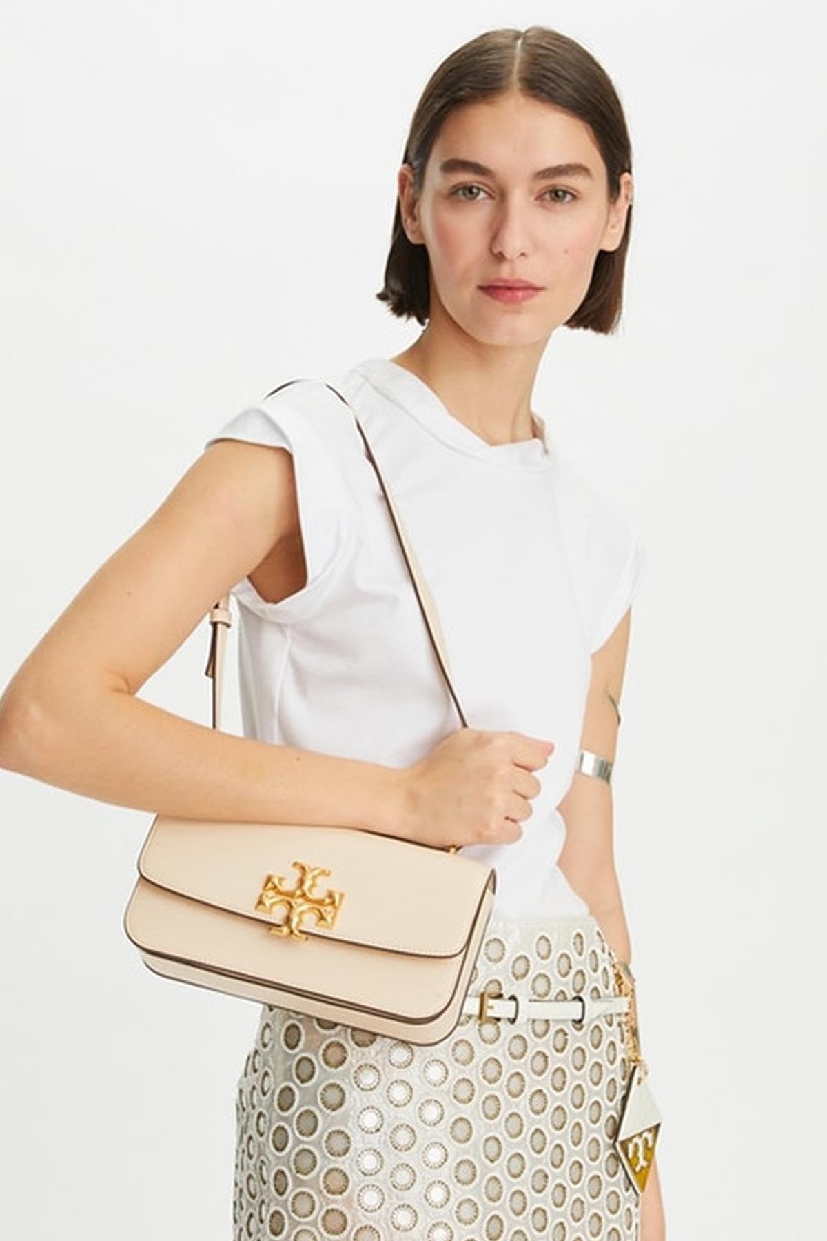 Tory Burch Women's Eleanor Small East West Convertible Shoulder Bag, Black, One Size