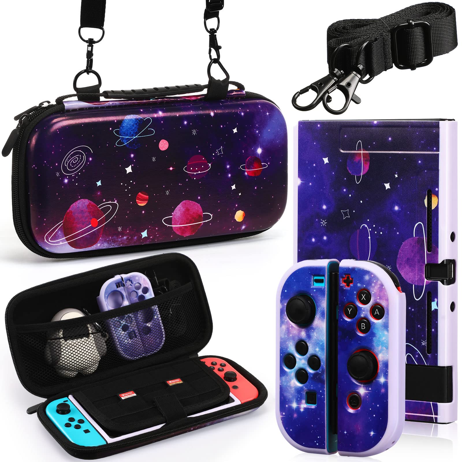 Weewooday Carrying Case Compatible with Nintendo Switch NS, Hard Case Protective Cover Travel Bag with 12 Card Slots Compatible with Switch Console and Accessories