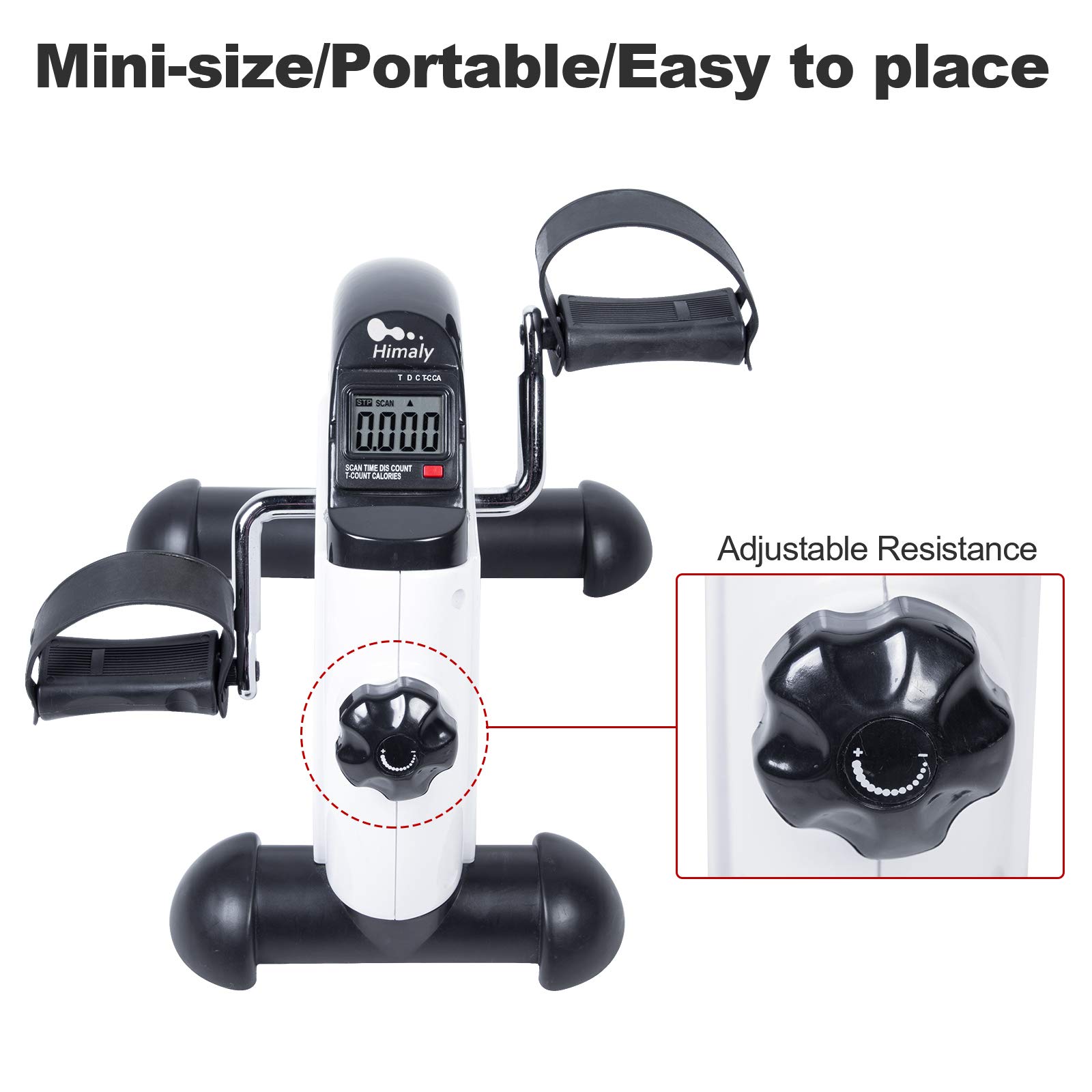 Mini Exercise Bike, Under Desk Bike, Arm & Leg Peddler Machine with LCD Screen Display, Portable Cycle