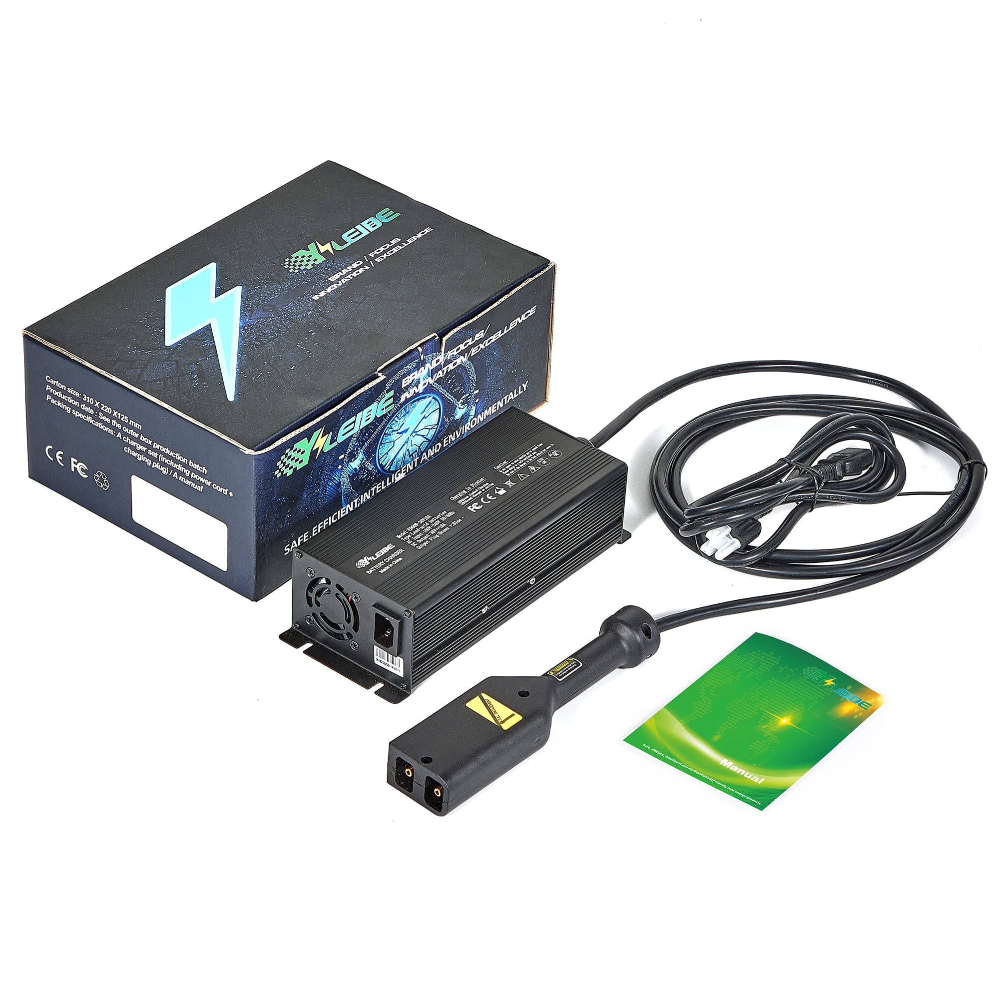 YILEIDE E900W Seris 36V18A Golf Cart Battery Charger with 2-pin D-Style Powerwise Plug for EZGO TXT Golf Carts