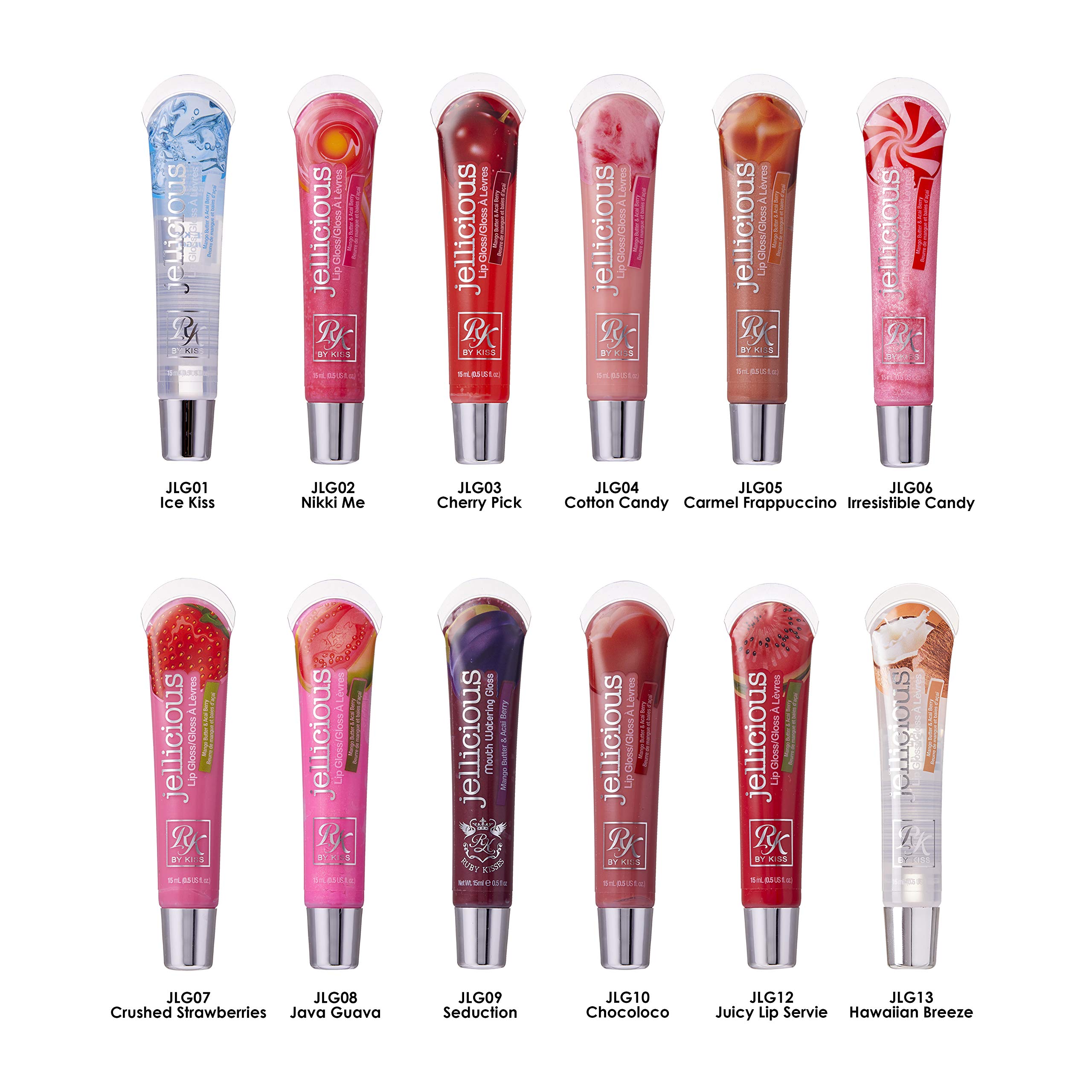 Ruby Kisses Jellicious Mouth Watering Lip Gloss JLG04 (3 PACKS)