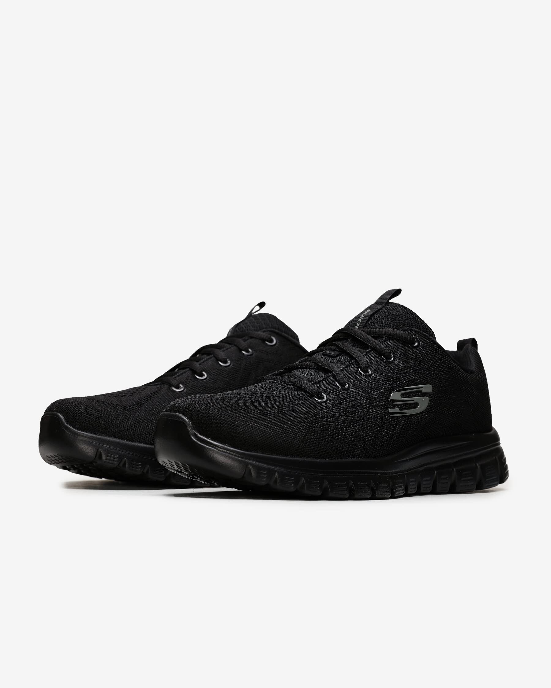 Skechers Women's Low-Top Trainers Sneaker, Black, 11