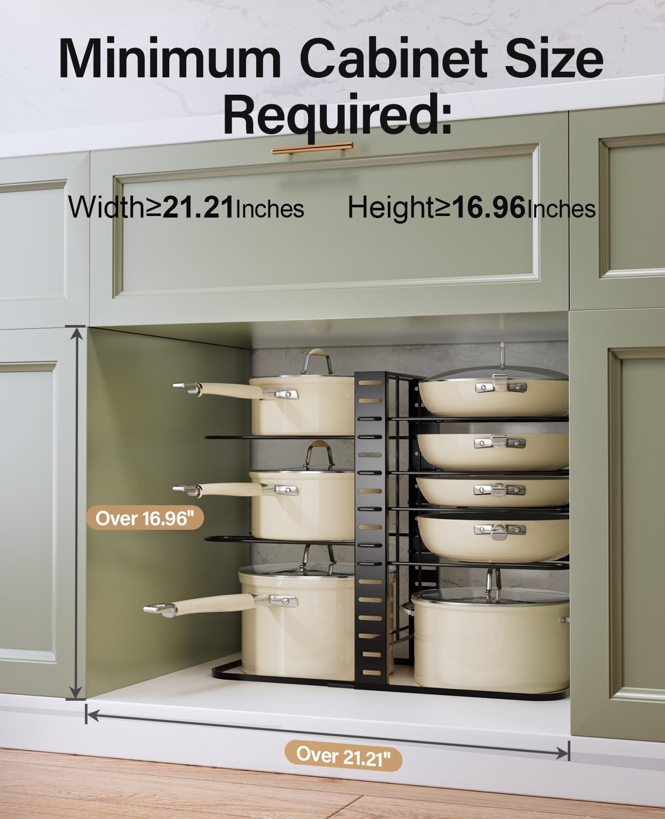 ORDORA Pots and Pans Organizer, 8 Tier with 3 DIY Methods