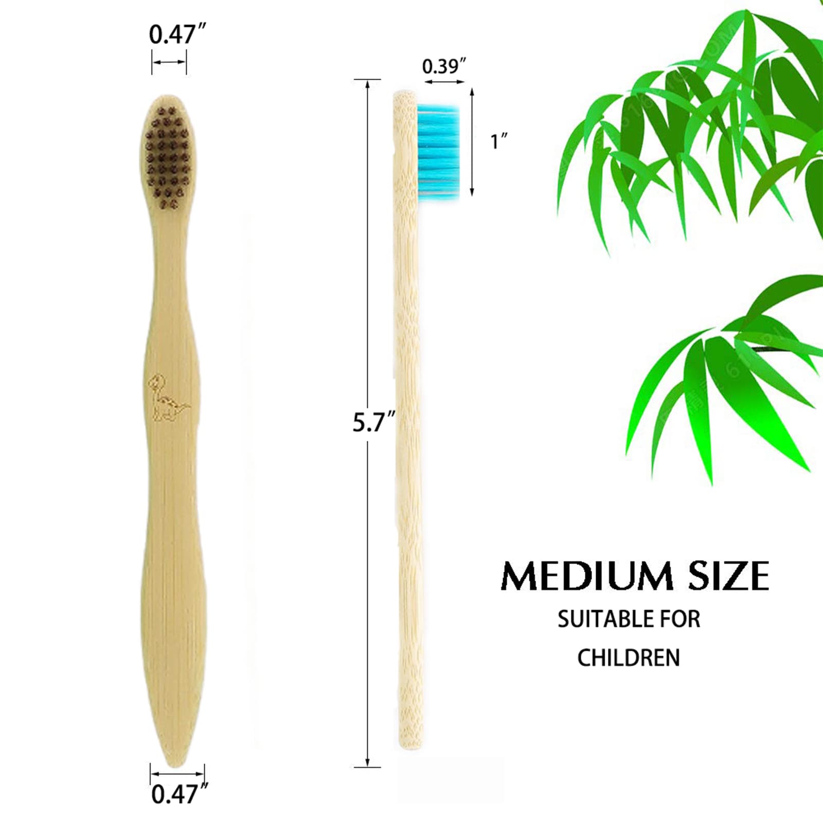 VICROAD Kids Bamboo Toothbrushes BPA Free Soft Bristles Toothbrushes Eco-Friendly, Natural Bamboo Toothbrush Set Biodegradable, Compostable & Organic Charcoal Wooden toothbrushes(10 Pack