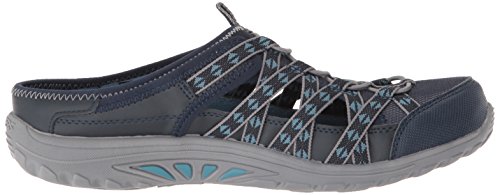 Skechers Women's Reggae Fest-Marlin-Fisherman Open Back Mule Relaxed Fit & A/C Memory Foam Water Shoe, Navy, 9 M US