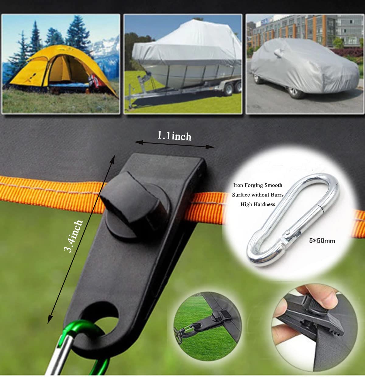 SKYROSEXSDCT Tent Stakes Set Self-Locking Nail with Storage Bag for Outdoor Tent Construction Camping Travel Essential Tent Accessories