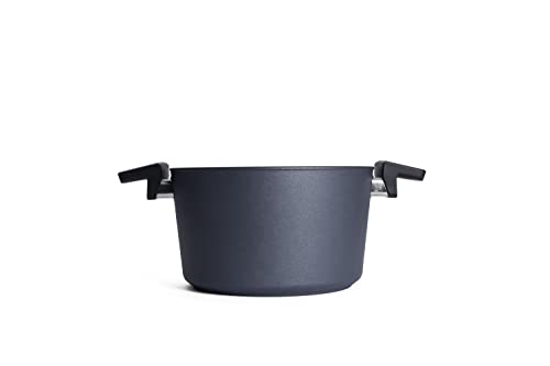 Woll Lite Light/Plus Diamond Reinforced Nonstick Scratch Resistant Cast Aluminum Cookware Stockpot with Lid 5.2 Quart, 9 1/2-Inch Diameter, 9-1/2", Gray