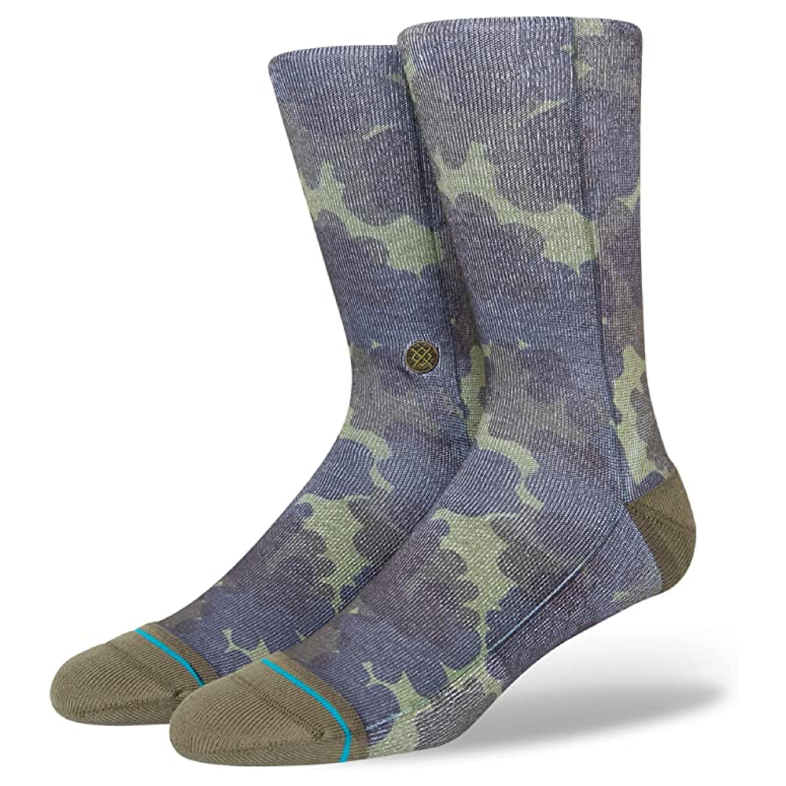 Stance Hydrangea Crew Socks (Large, Darkgreen)