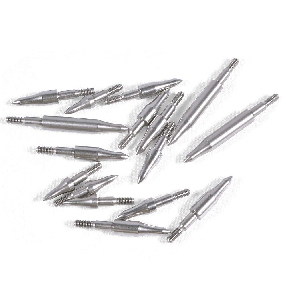 SHARROW 12 pcs Archery Field Points 75/100/125/150/200/250/300 Grain Broadheads Target Practice Field Tips Hunting Arrow Tip Screw-in Arrowhead for Recurve Compound Bow Crossbow (75grain)