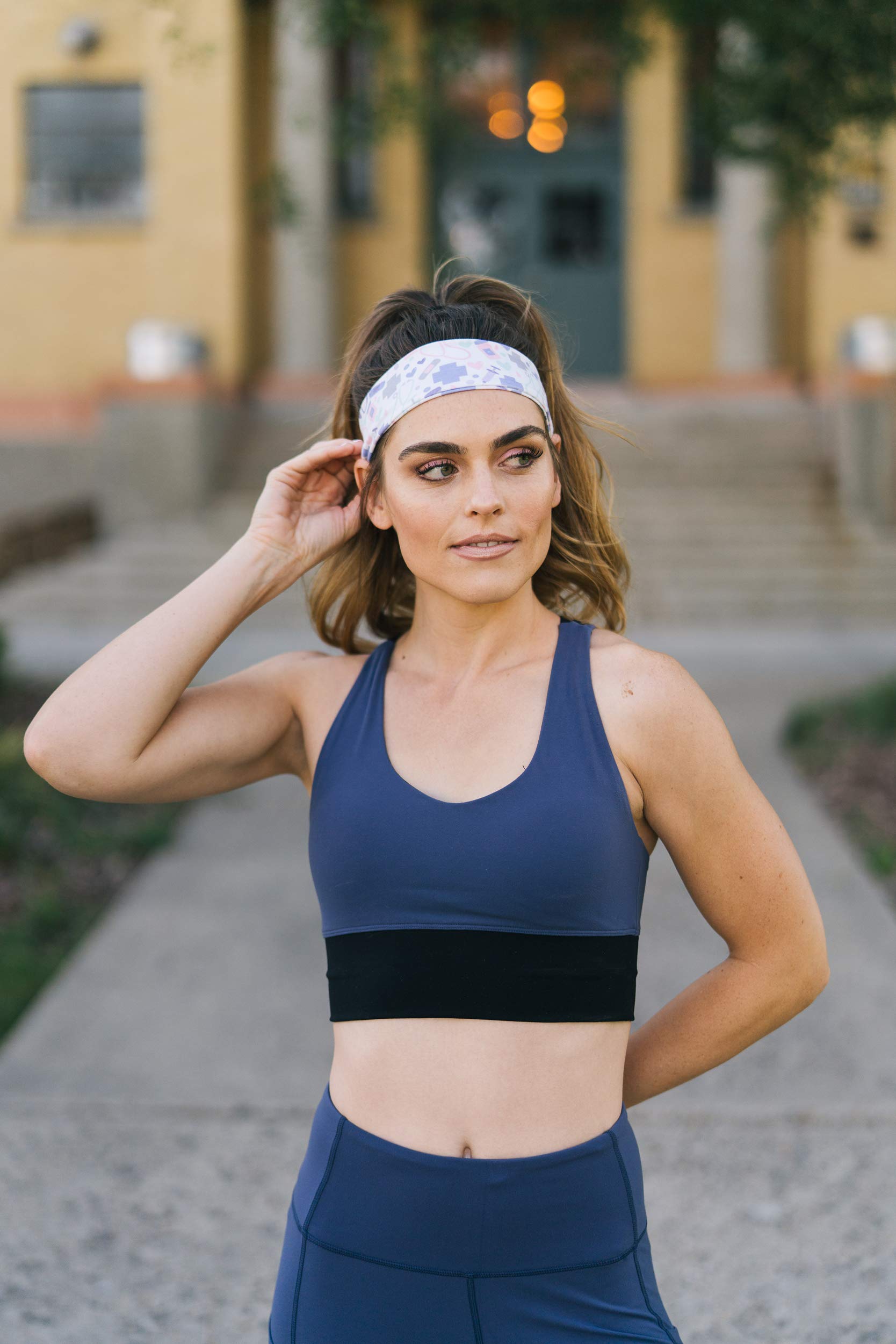 Maven Thread Women's 2" Wide Non Slip Sweat-Wicking Headband for Exercise and Yoga, 2-Pack (Nightingale)