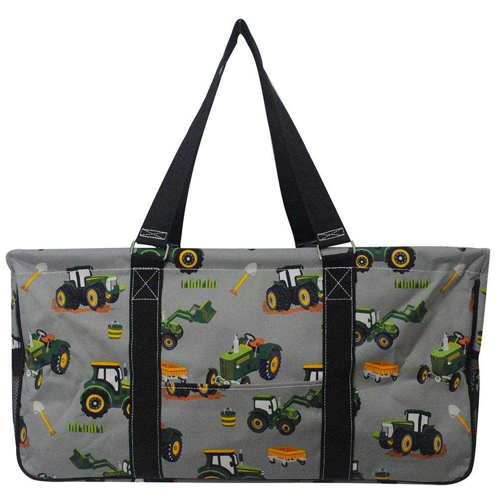 NGIL All Purpose Open Top 23" Classic Extra Large Utility Tote Bag 2020 Collection (Tractor Trucks Black)