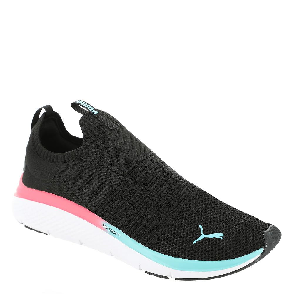 PUMA Softride Pro Echo Slipon Fade Womens Sneaker 9 BM US BlackOrchidAqua