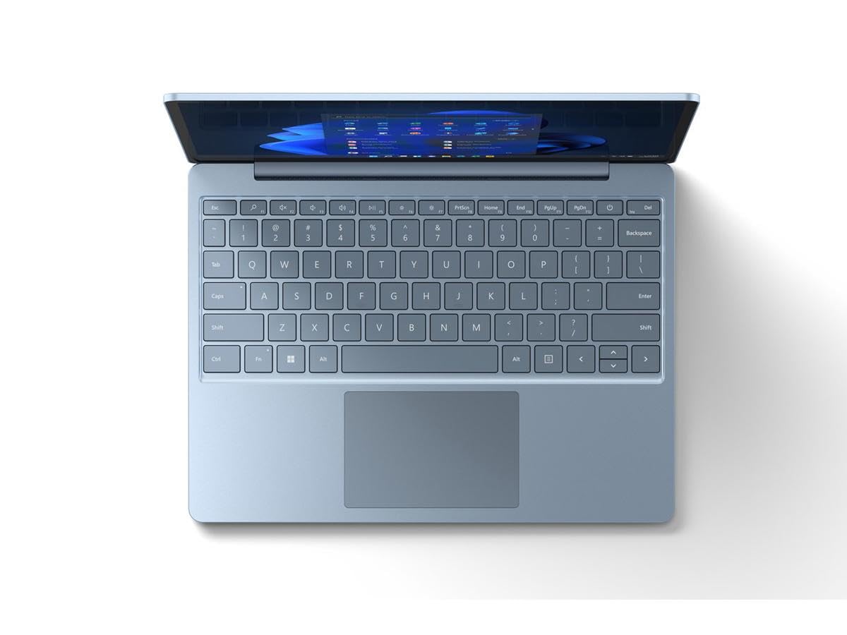 Microsoft Surface Laptop Go 2-12.4 Inch, Windows 11 Professional, Intel Core i5 Quad-Core, 8GB RAM, 256GB SSD, Intel Iris Xe Graphics, Ideal for Office and Gaming Ice Blue - 8QG-00012