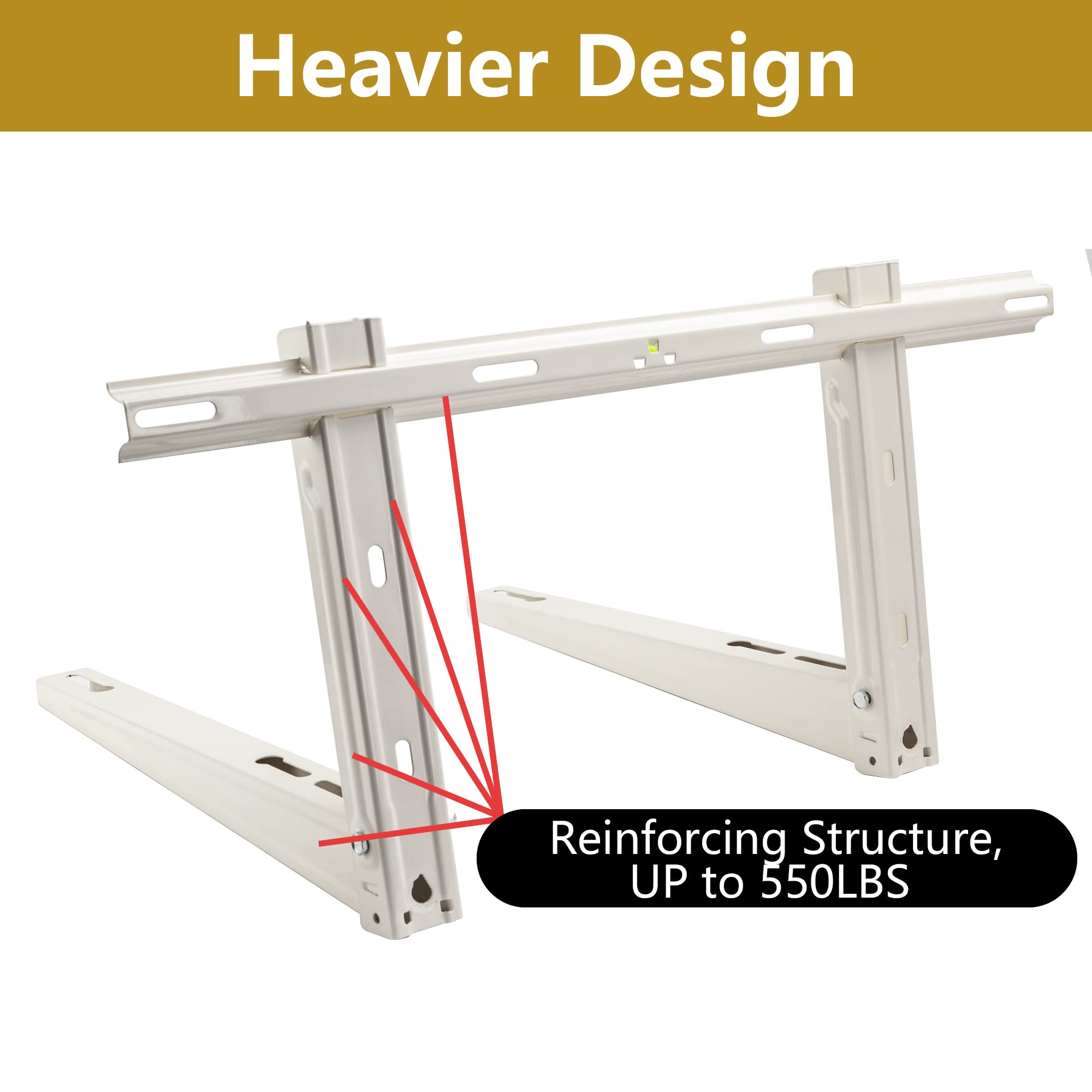 WeCooper Heavy Duty Mini Split Wall Mounting Bracket,Outdoor Air Conditioner Mount Condenser Bracket for 7000-18000BTU Universal Ductless Heat Pump, Compressors & HVAC Systems