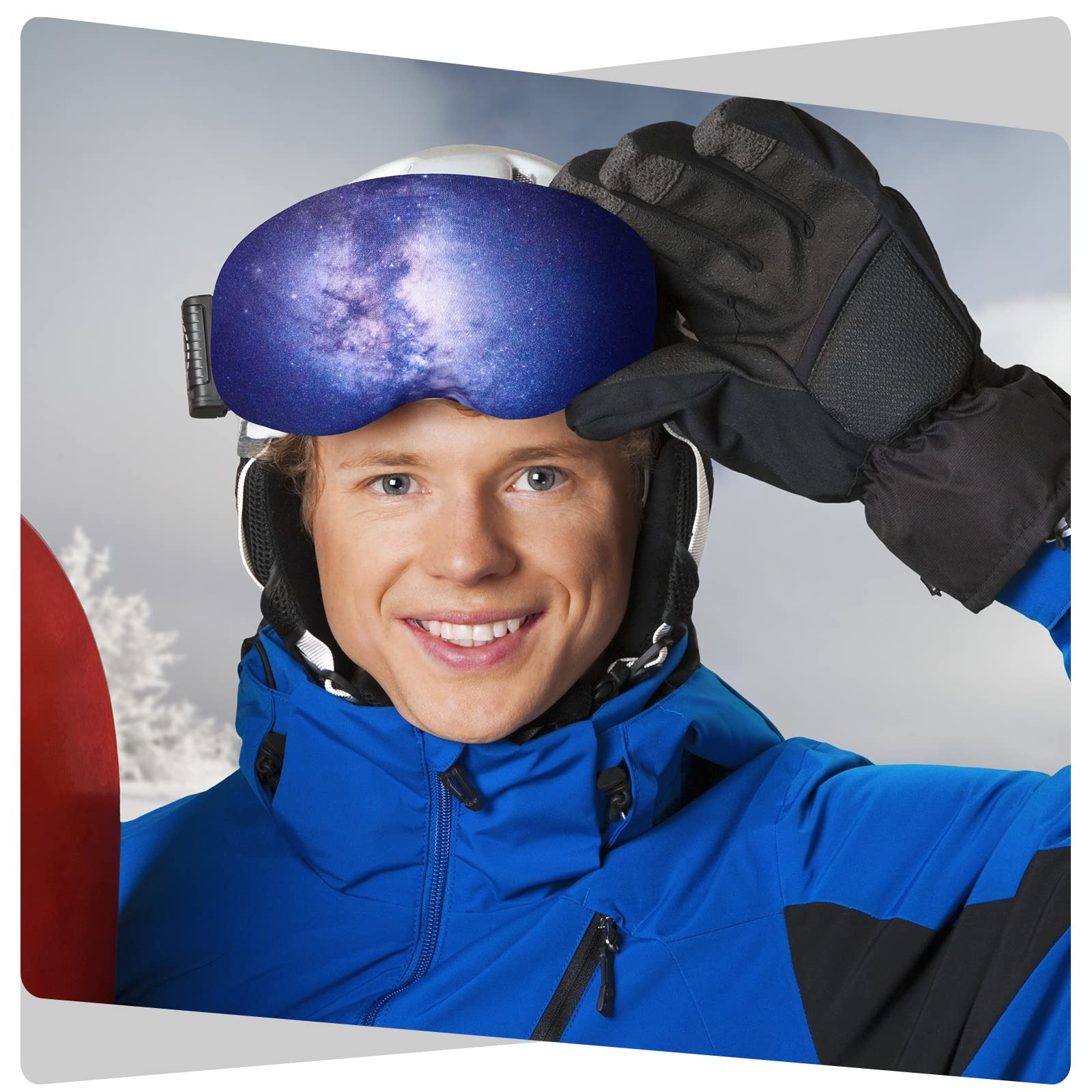 Ski Snowboard Goggle Cover Sleeve, Goggle Cover Microfiber Protective Lens Scratch Dust Protection for Travel Apres (Night Sky, 6 Pieces)